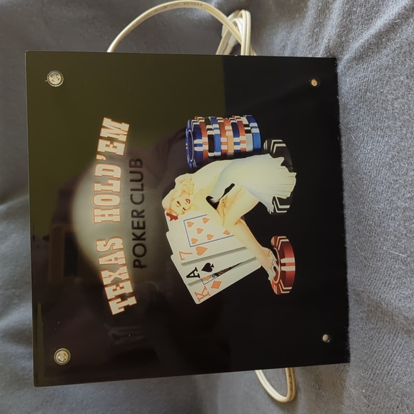 Source Unknown | Accents | Vintage Texas Holdem Poker Club Lighted Wall ...
